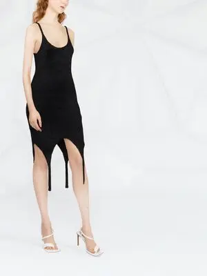 Balmain Ribbed Spaghetti Strap Dress