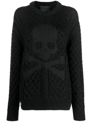 Philipp Plein Embossed Skull Wool Jumper