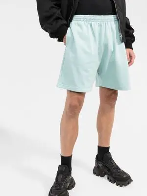 Balenciaga Logo-embroidered Track Shorts - Blue