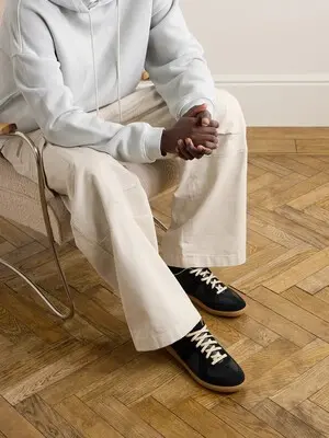 MAISON MARGIELA Replica Leather And Suede Sneakers - Black