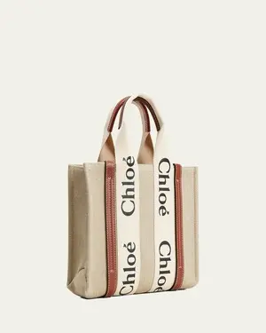 Chloé Woody Small Tote Bag With Crossbody Strap - White/brown