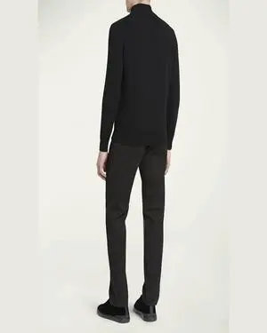 Zegna Cashmere Quarter-zip Pullover - Black Solid