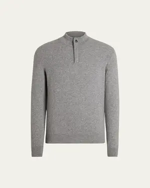 Zegna Cashmere Quarter-zip Pullover - Grey