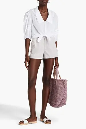 Ba&sh Pleated Lyocell-blend Shorts