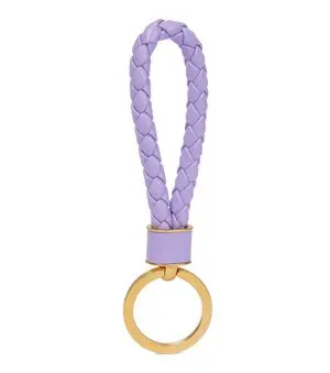 Bottega Veneta Bottega Veneta Intrecciato Leather Keychain Purple