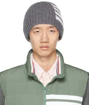 Thom Browne Thom Browne Gray 4-Bar Beanie - 035 Med Grey