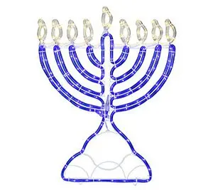 NORTHLIGHT 156 Clear/blue Led Hanukkah Menorah Rope Lights - One-color