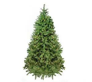 NORTHLIGHT Pre-lit Noble Fir Full Artificial Ch Ristmas Tree - One-color