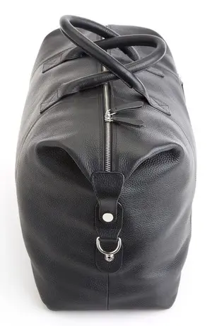 ROYCE NEW YORK Medium Leather Duffle Bag - Black