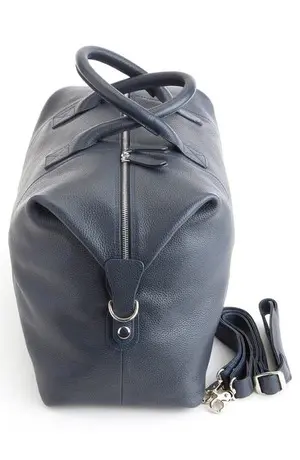ROYCE NEW YORK Medium Leather Duffle Bag - Black