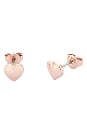 Ted Baker London Harly Heart Stud Earrings - Rose Gold