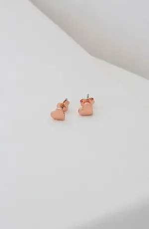 Ted Baker London Harly Heart Stud Earrings - Rose Gold