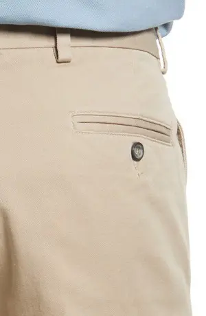 Berle Charleston Fine Line Stretch Twill Pants - Khaki