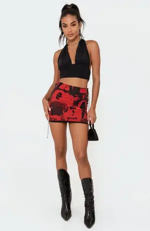 EDIKTED Tati Printed Mini Skirt
