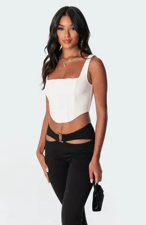 EDIKTED Isla Corset Crop Top