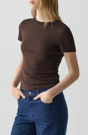 Theory Tiny Apex Organic Pima Cotton T-shirt - Cacao