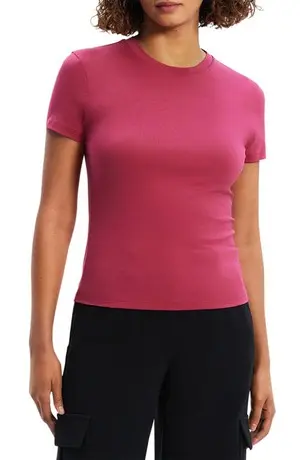 Theory Tiny Apex Organic Pima Cotton T-shirt - Deep Rose
