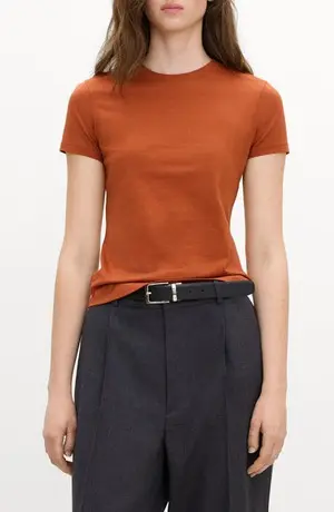 Theory Theory Tiny Apex Organic Pima Cotton T-Shirt Umber