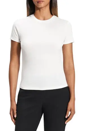 Theory Tiny Apex Organic Pima Cotton T-shirt - White