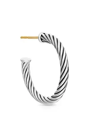 David Yurman Sterling Cable Hoop Earrings