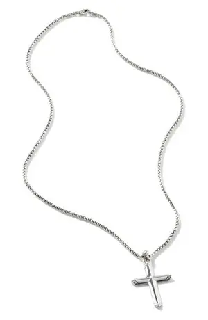 John Hardy Classic Chain Cross Pendant Necklace - Silver