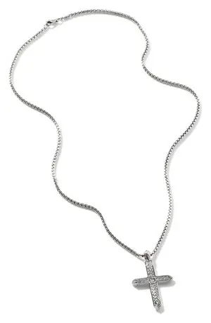 John Hardy Classic Chain Cross Pendant Necklace - Silver