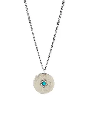 DEGS & SAL Sterling Silver Medallion Necklace - Turquoise
