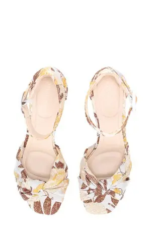 Pelle Moda Anesa Strappy Platform Sandals - Gold Multi