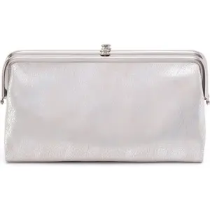 Hobo Lauren Double Frame Leather Wallet - Silver