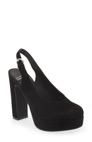 Jeffrey Campbell Bet On It Slingback Platform Pump Black Suede