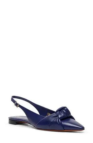 Santoni Slingback Pointed Toe Flat - Blue