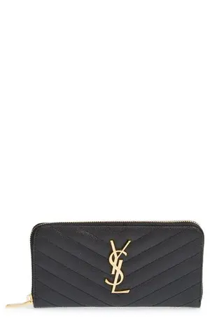 Saint Laurent Monogram Quilted Leather Wallet Noir