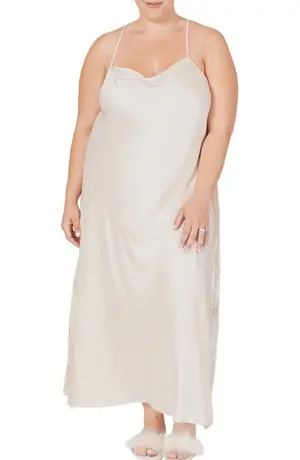 Rya Collection Darling Satin & Lace Nightgown - Champagne