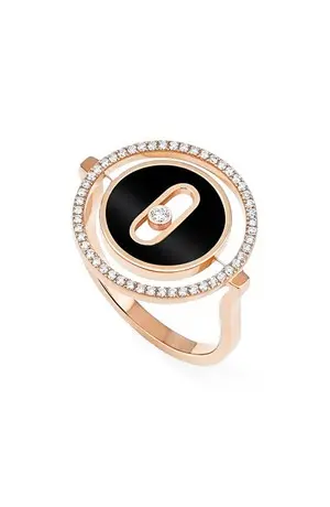 Messika Lucky Move Diamond & Onyx Ring - Pink Gold