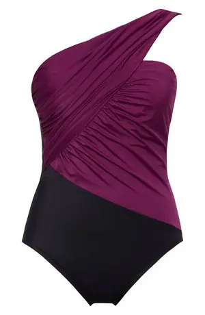 Magicsuit Goddess Colorblock One-shoulder Convertible One-piece Swimsuit - Jam