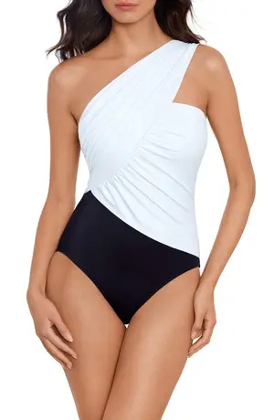 Magicsuit Magicsuit® Goddess Colorblock One-Shoulder Convertible One-Piece Swimsuit White