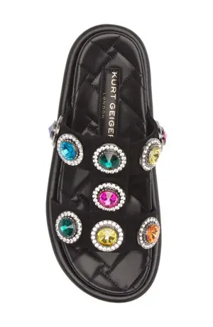 Kurt Geiger Orson Crystal Slide Sandal - Black