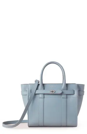 Mulberry Mulberry Mini Zipped Bayswater Leather Tote Cloud