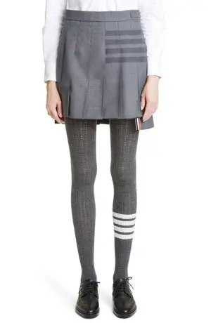 Thom Browne Wool-blend Pleated Miniskirt - Medium Grey