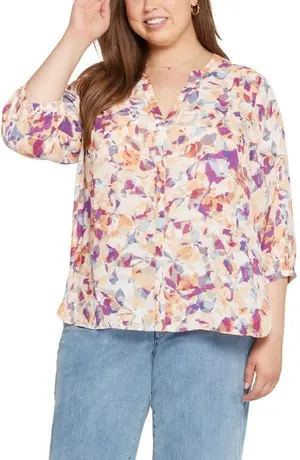 Women's Printed High-Low Hem Blouses