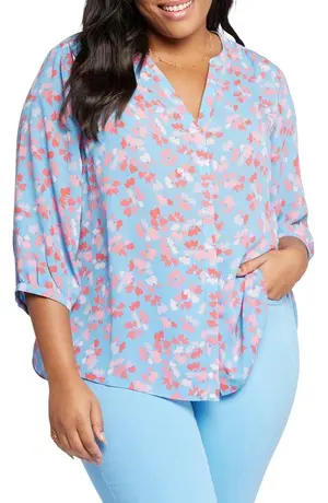 NYDJ NYDJ Semisheer Pintuck Blouse Pacific Meadows
