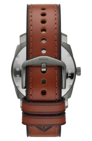 Fossil Machine Leather Strap Watch - Brown