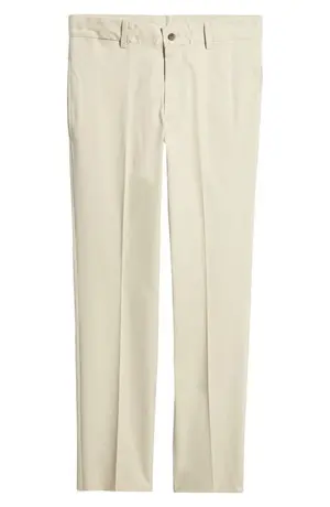 Berle Charleston S Flat Front Stretch Twill Pants - Stone