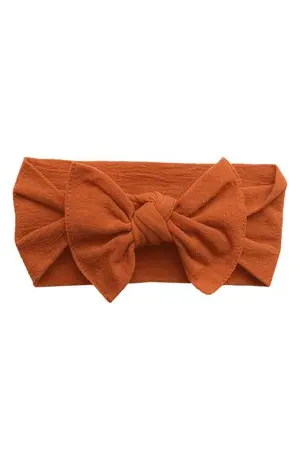 BABY BLING Knotted Bow Headband - Pumpkin