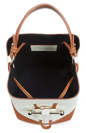Strathberry Lana Osette Bicolor Leather Bucket Bag - Vanilla/tan