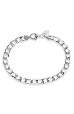 Argento Vivo Square Curb Chain Bracelet Silver