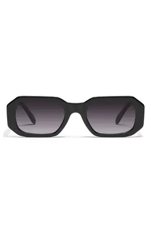 Quay Hyped Up 53mm Gradient Square Sunglasses - Black / Smoke