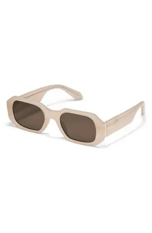 Quay Hyped Up 53mm Gradient Square Sunglasses - Bone/ Brown