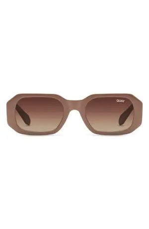 Quay QUAY Hyped Up 53mm Gradient Square Sunglasses Oat/ Brown