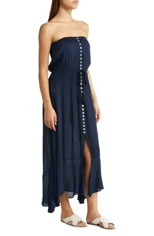 Elan Strapless Maxi Cover-up Dress - Navy